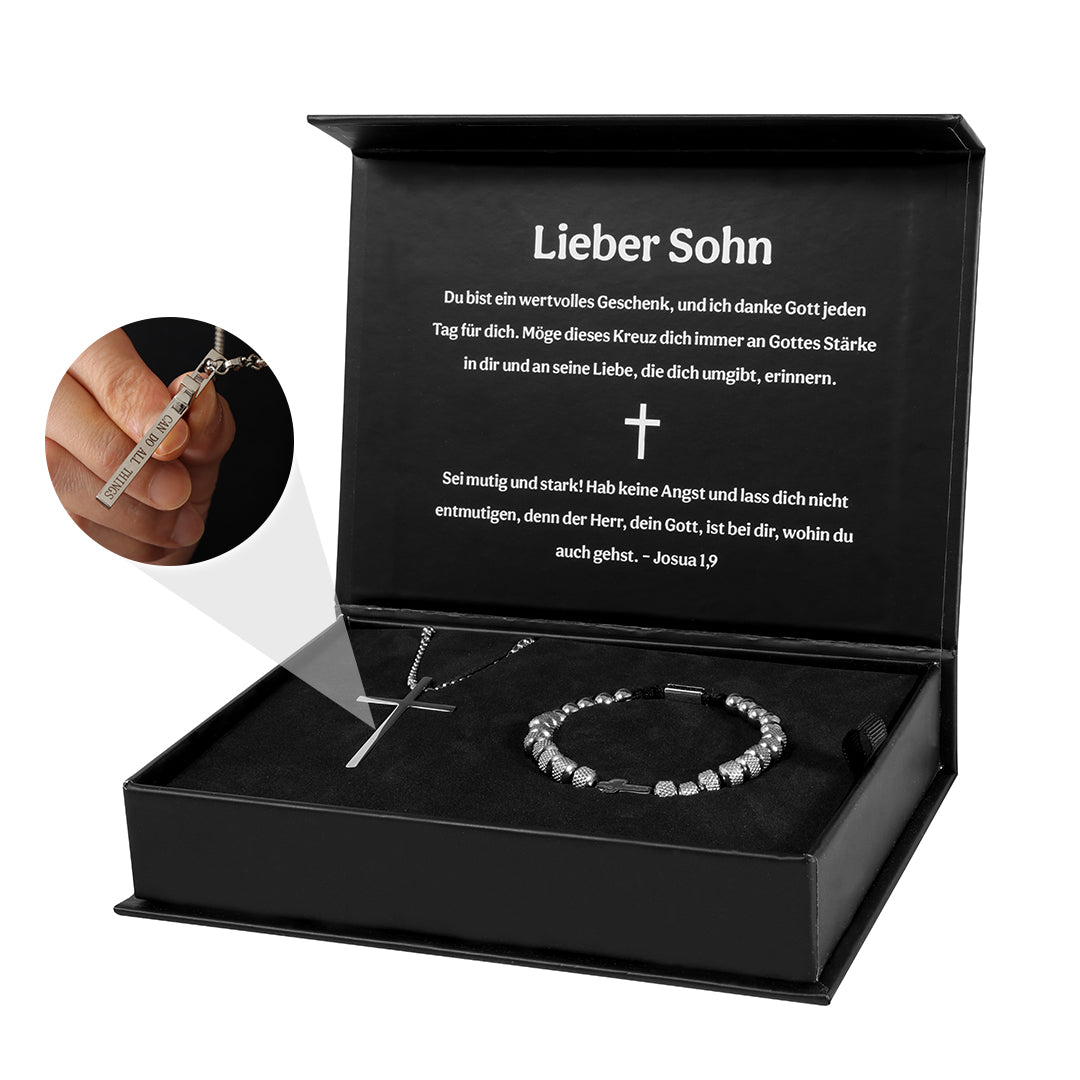Luvellery Kreuz Armband & Halskette - An meinen Sohn – LUVELLERY