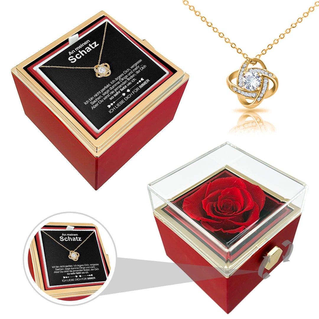 Sterling Silber Halskette - echte Rose - An meinen Schatz – LUVELLERY